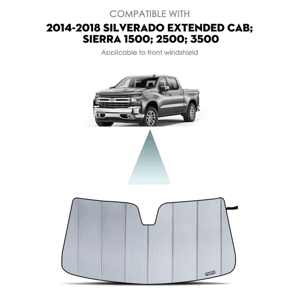 Chevrolet Silverado Extended Cab 2014-2023 Foldable Car Sunshade | Pigenius
